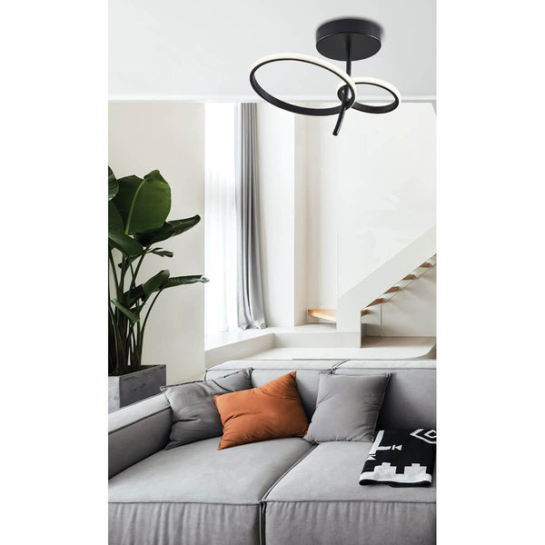 Plafoniera chic DOUBLE neagra cu LED 24W - Domicilio